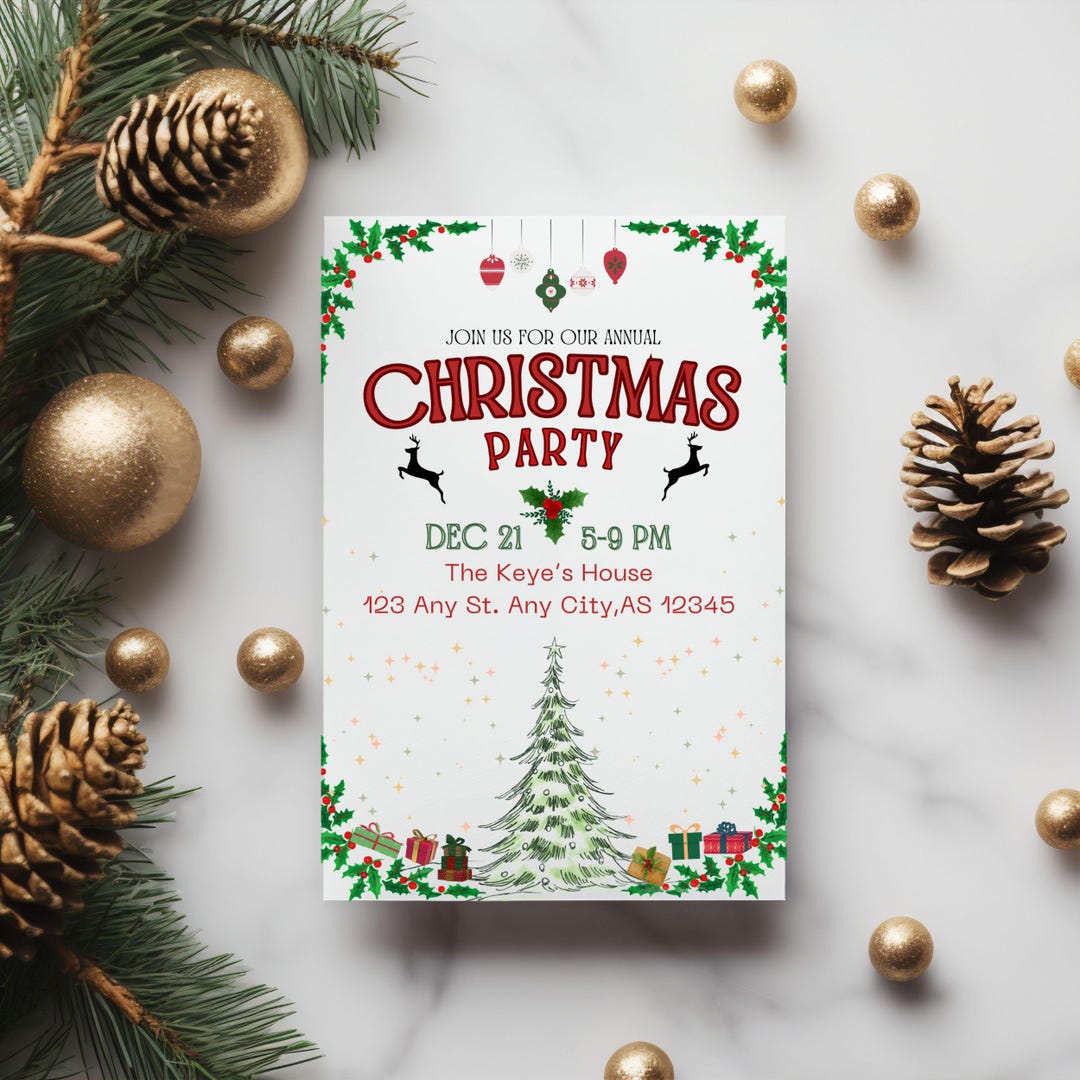 Christmas Edible Invitation, Annual Christmas Invitations, Digital ...