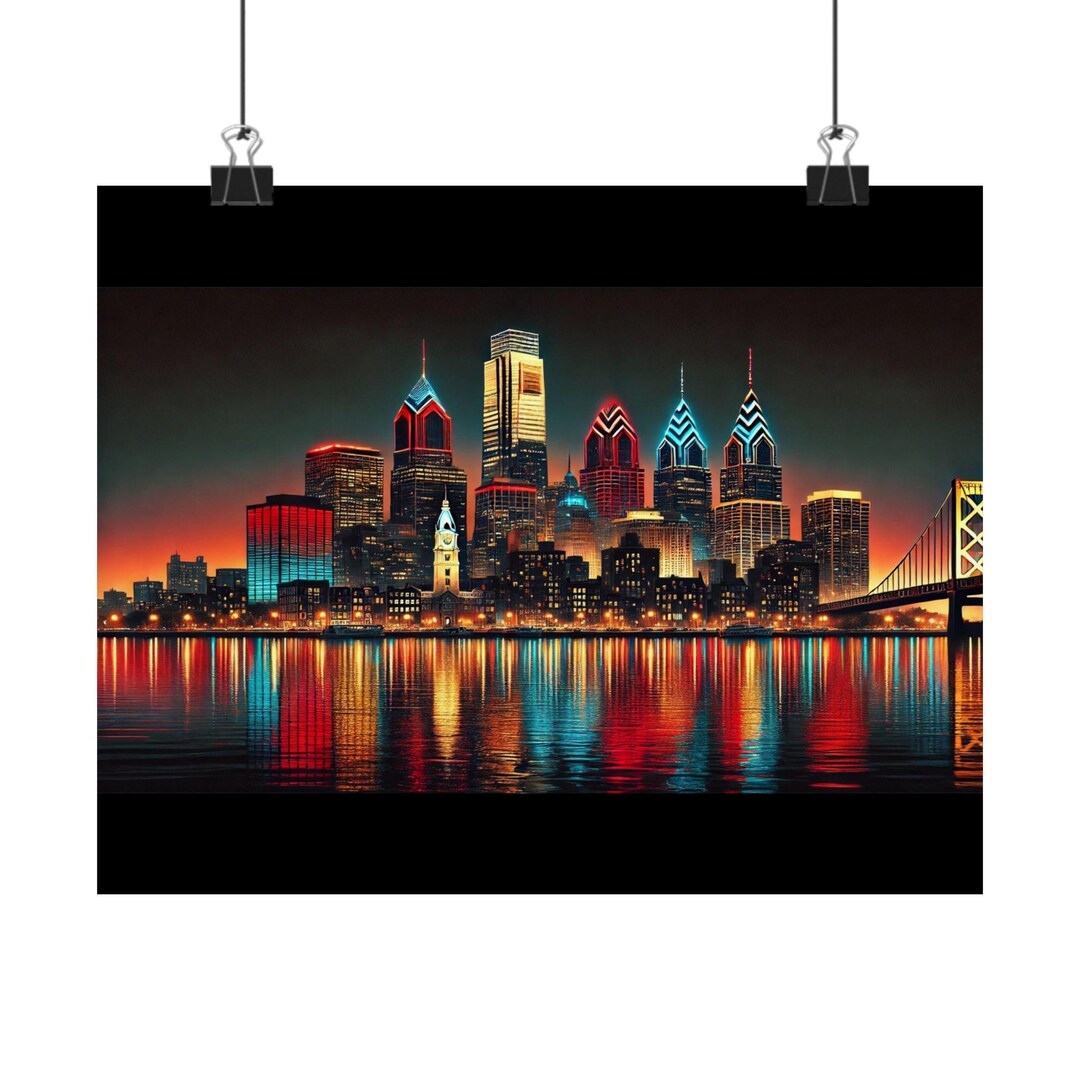 Philadelphia Skyline Poster - Matte Art Print - Modern Wall Decor ...