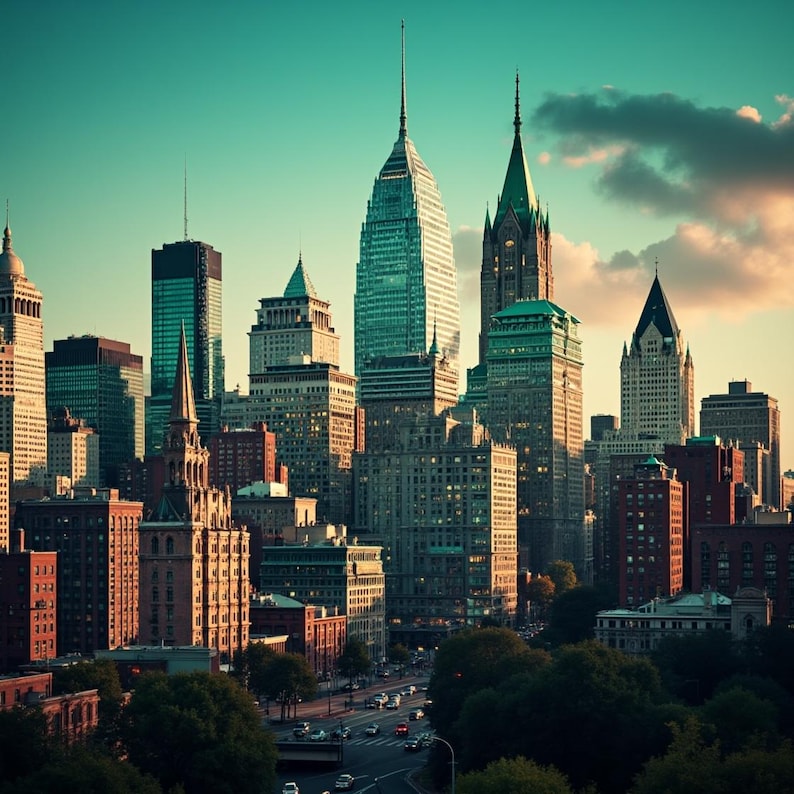 Philadelphia Skyline Print: Iconic Cityscape (digital Download) - Etsy