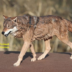3D Printed Hand Painted Grey Wolf Figurine, 1:6 Scale - Etsy