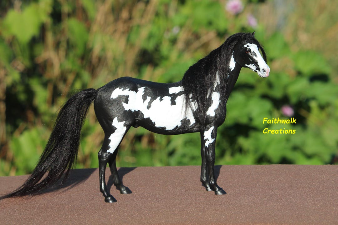 Hand-painted Overo Paint Horse Resin Figurine, 1:12 Scale, Real Hair - Etsy