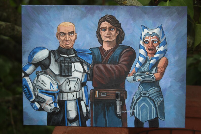 Star Wars the Clone Wars Art: Rex, Anakin, Ahsoka Giclee Print (8x10 ...
