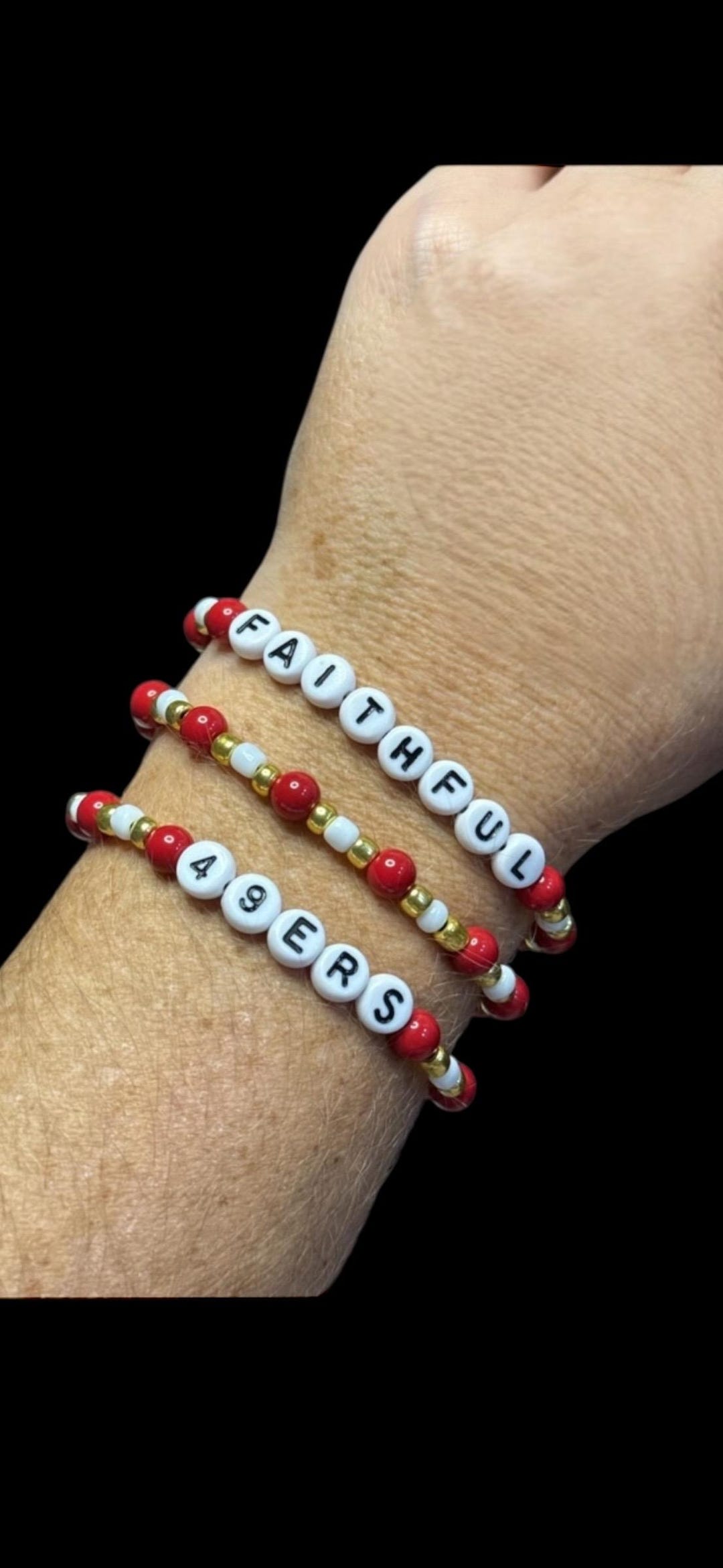 San Francisco Football Team Stackable Bracelets. - Etsy