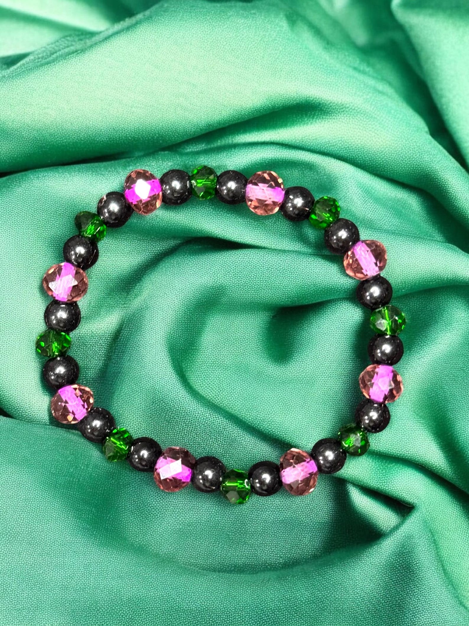 Elphaba Bracelet Set: Emerald Green Crystal & Letter Bead Jewelry - Etsy