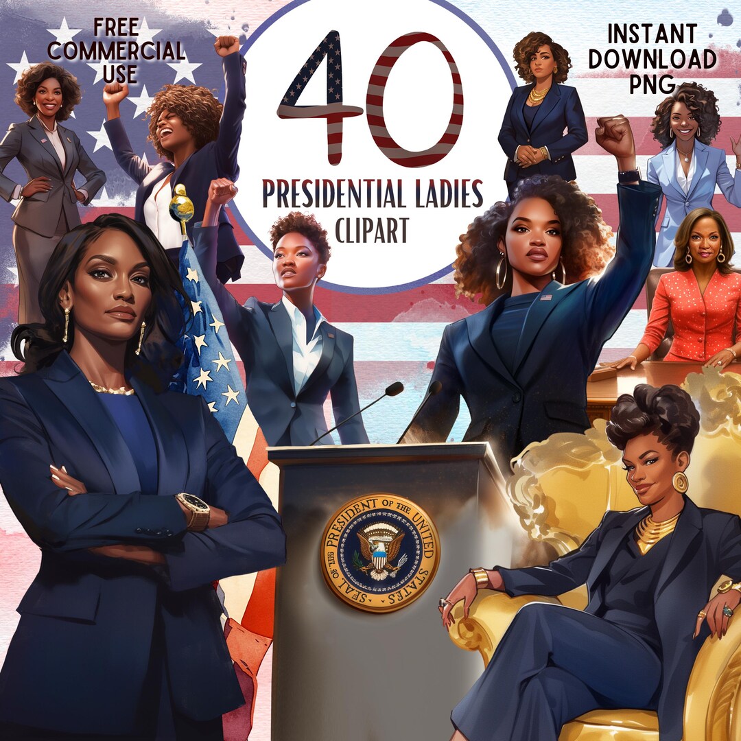 Black Ladies President Clipart, Black Boss Girls, Empowering Black ...
