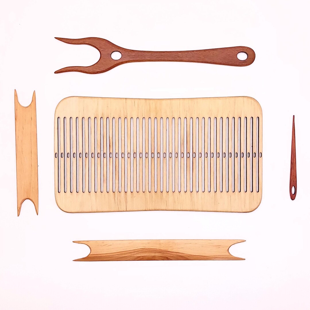 BIG Weaving Set Rigid Heddle Loom 69 Holes Long Lucet Needle 2 X ...