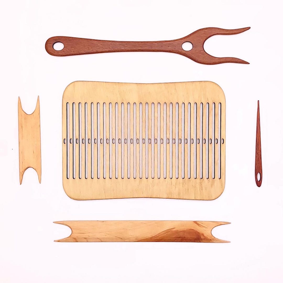 BIG Weaving Set Rigid Heddle Loom 53 Holes Long Lucet Needle 2 X ...