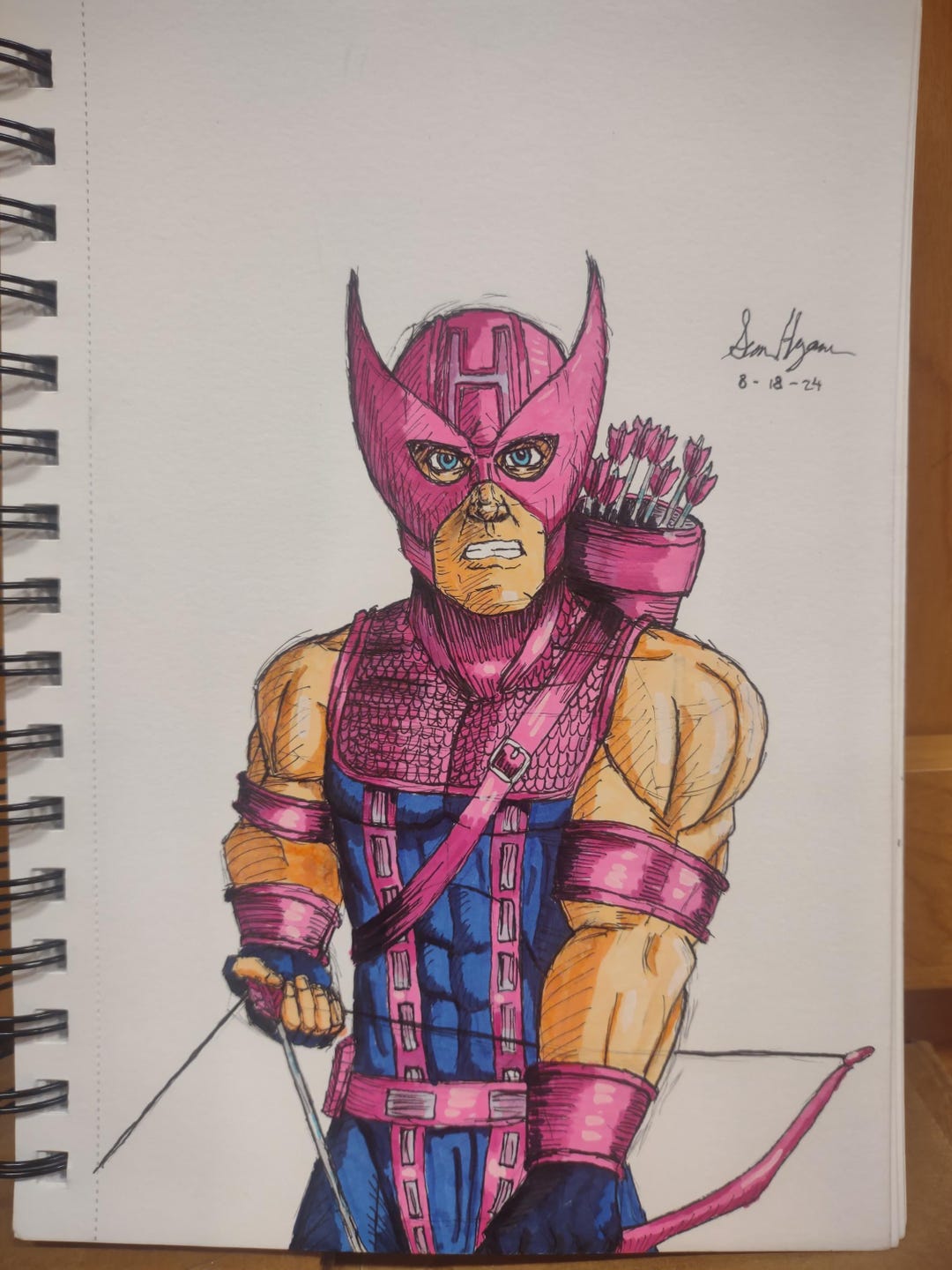 Classic Hawkeye Hand Made Drawing - Etsy