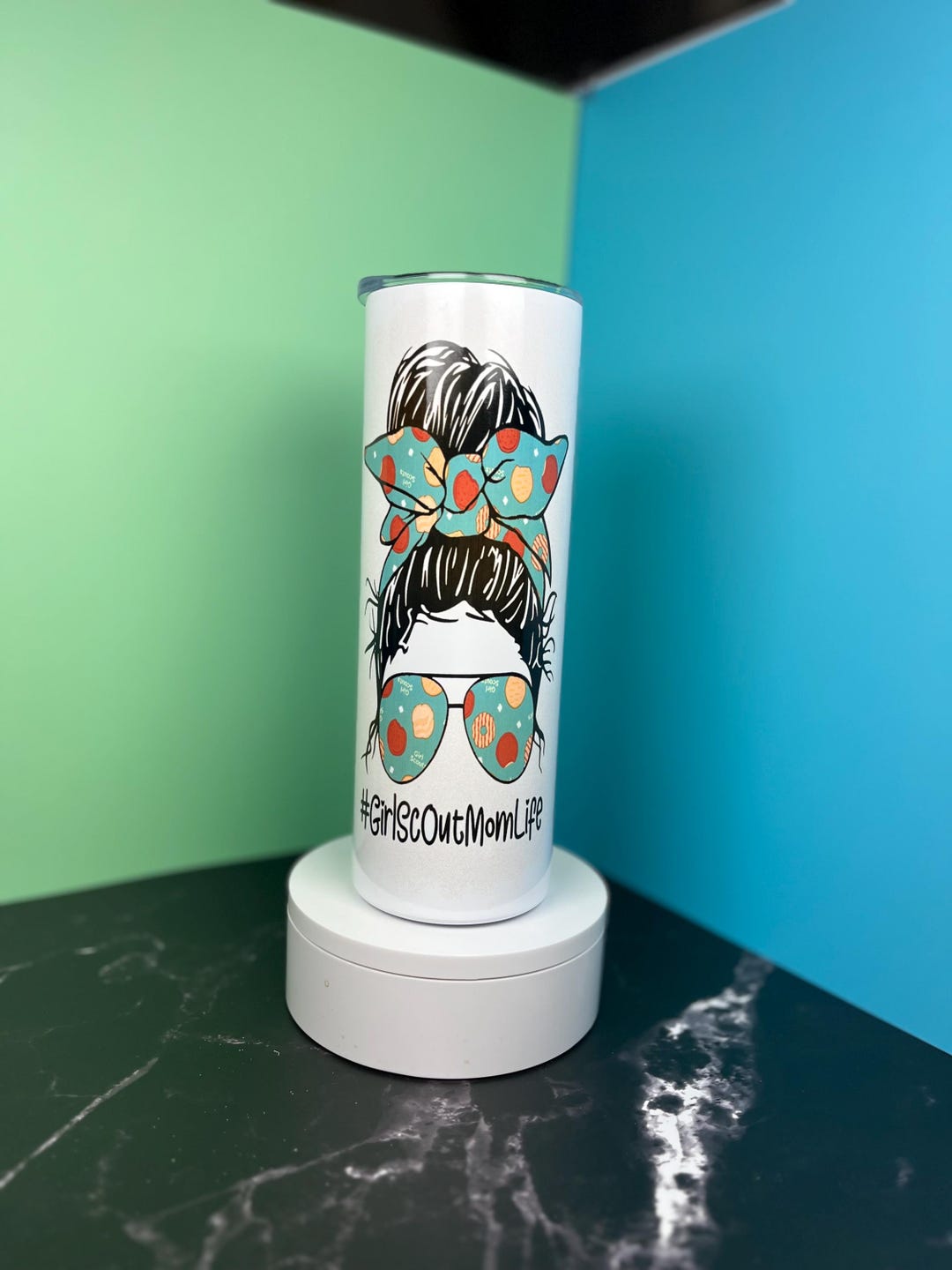 Messy Bun Scout Mom Life 20oz Skinny Tumbler - Etsy