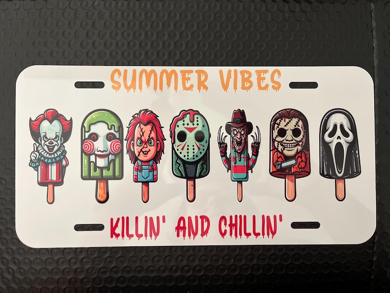 Classic Horror Movie Character Vanity License Plate for Summer - Front ...