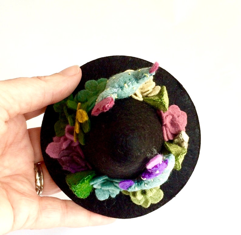 Mini Hat Fascinator Witch Garden Hat Felt Cactus Wearable | Etsy