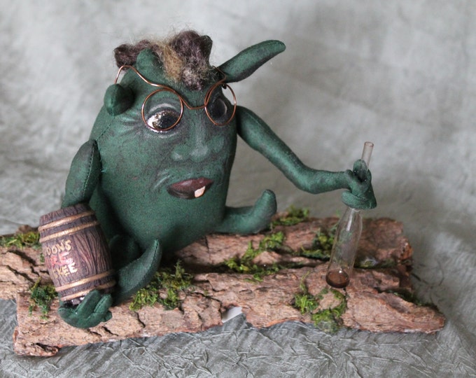 Drunken Goblin, Cloth Art Doll, Sculpture, Original One of a Kind ...