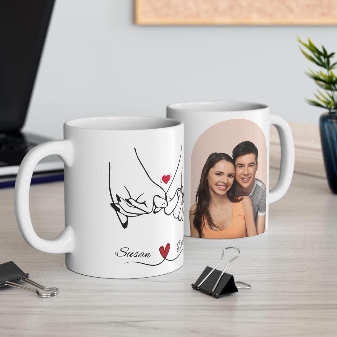 Personalized Ceramic Couple Mug – Romantic Gift for Anniversaries ...