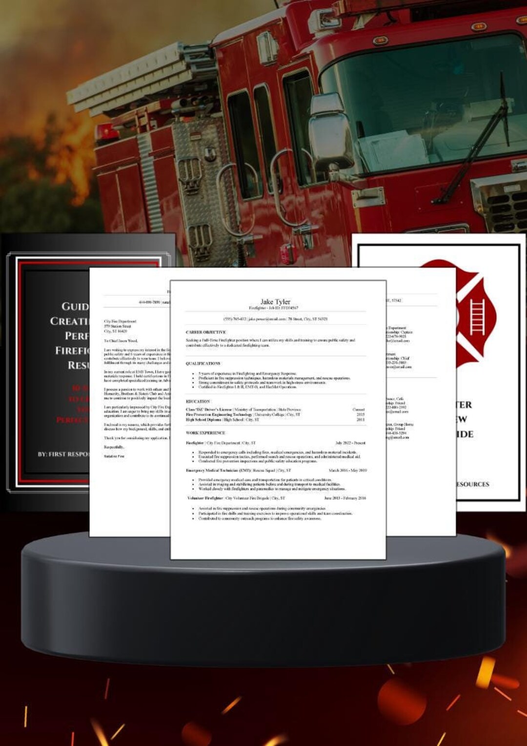 Firefighter Resume, Cover Letter & References Template Interview Study ...