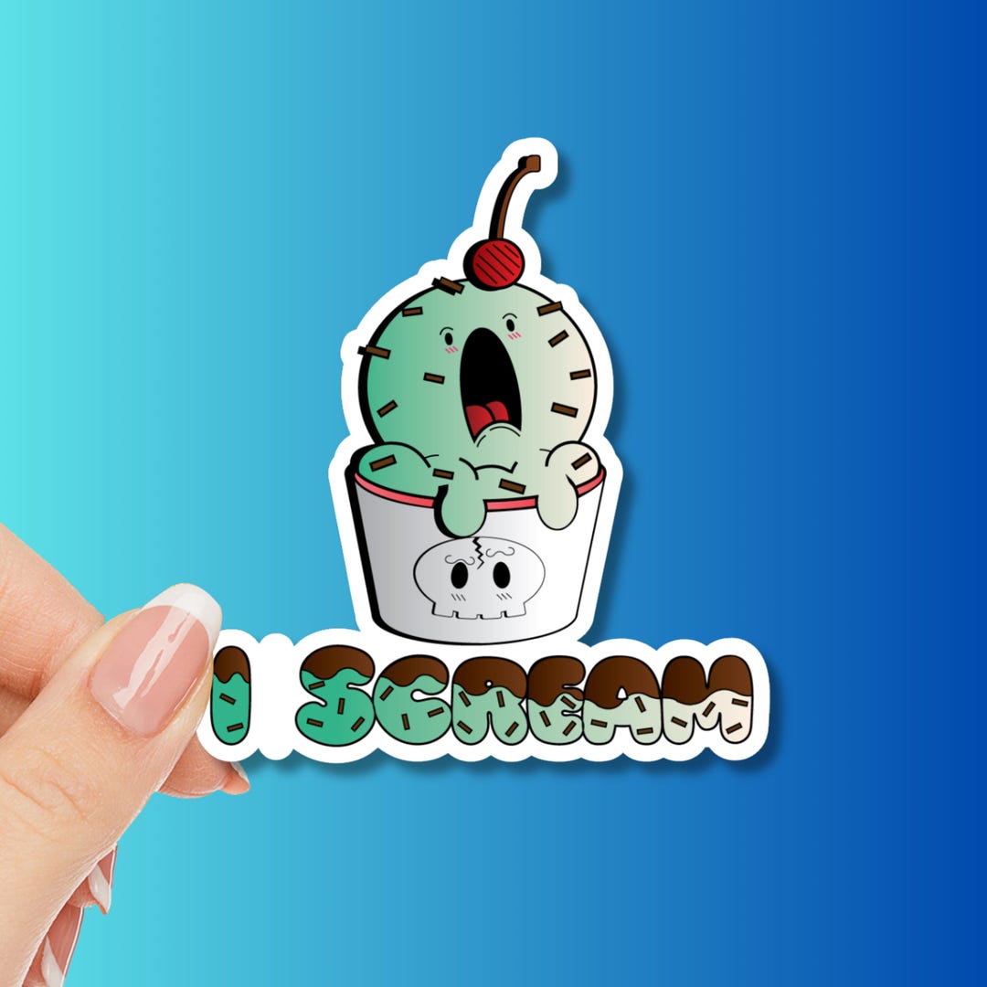 Mint Chip I Scream Sticker - Etsy