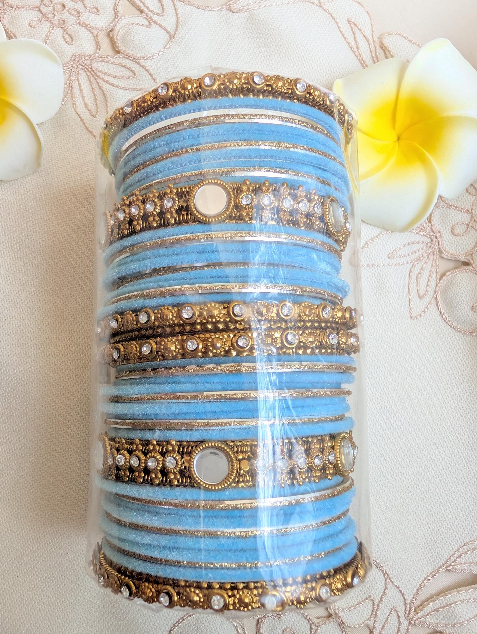 Mirror Velvet Bangles: Stone Studded Sheesha Chudiya Bangle Set - Etsy