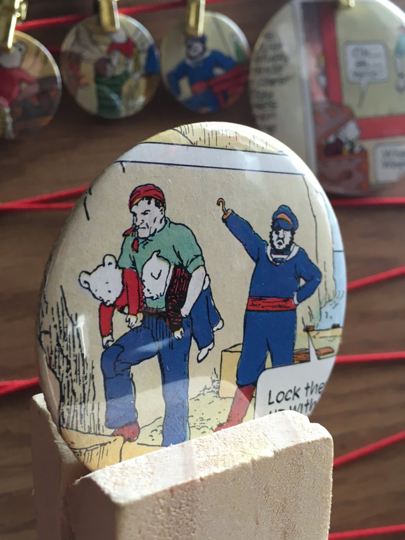 Rupert the Bear vintage pin badge set featuring 1950s Sailor | Etsy