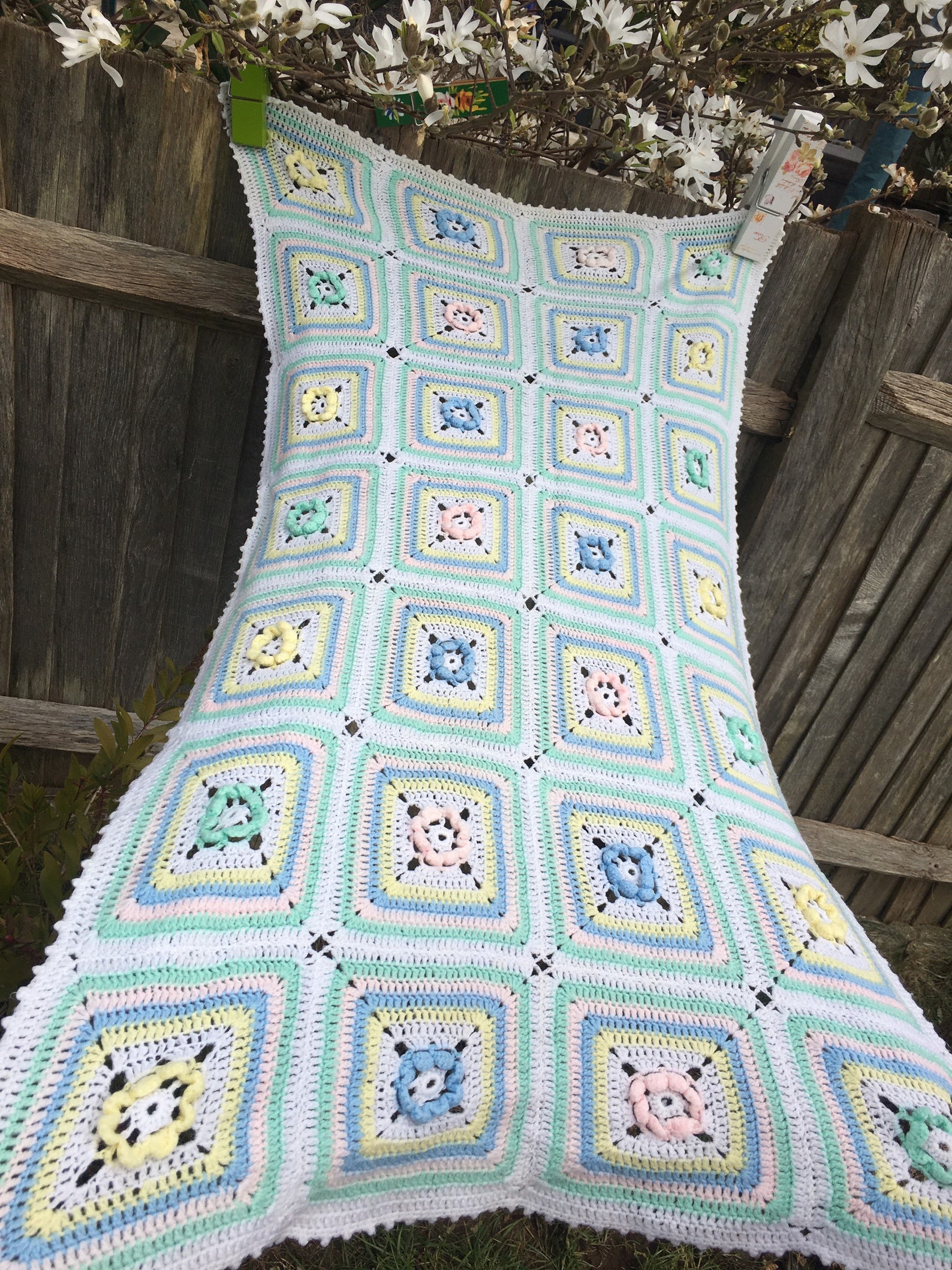 Vintage 1980's Sofa Throw Crochet Blanket Patchwork Hand - Etsy