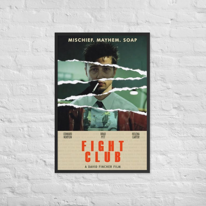 Fight Club Movie Poster - Minimalist Fight Club Wall Art - Brad Pitt ...