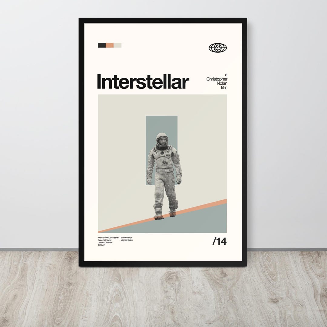 Interstellar Minimal Movie Poster, Matthew Mcconaughey, Anne Hathaway ...