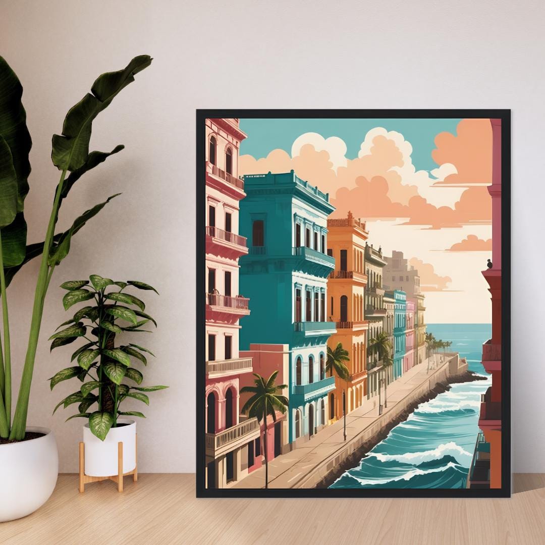 Havana Travel Print, Cuba Artwork, Wall Hanging Home Decoration, Cuba ...