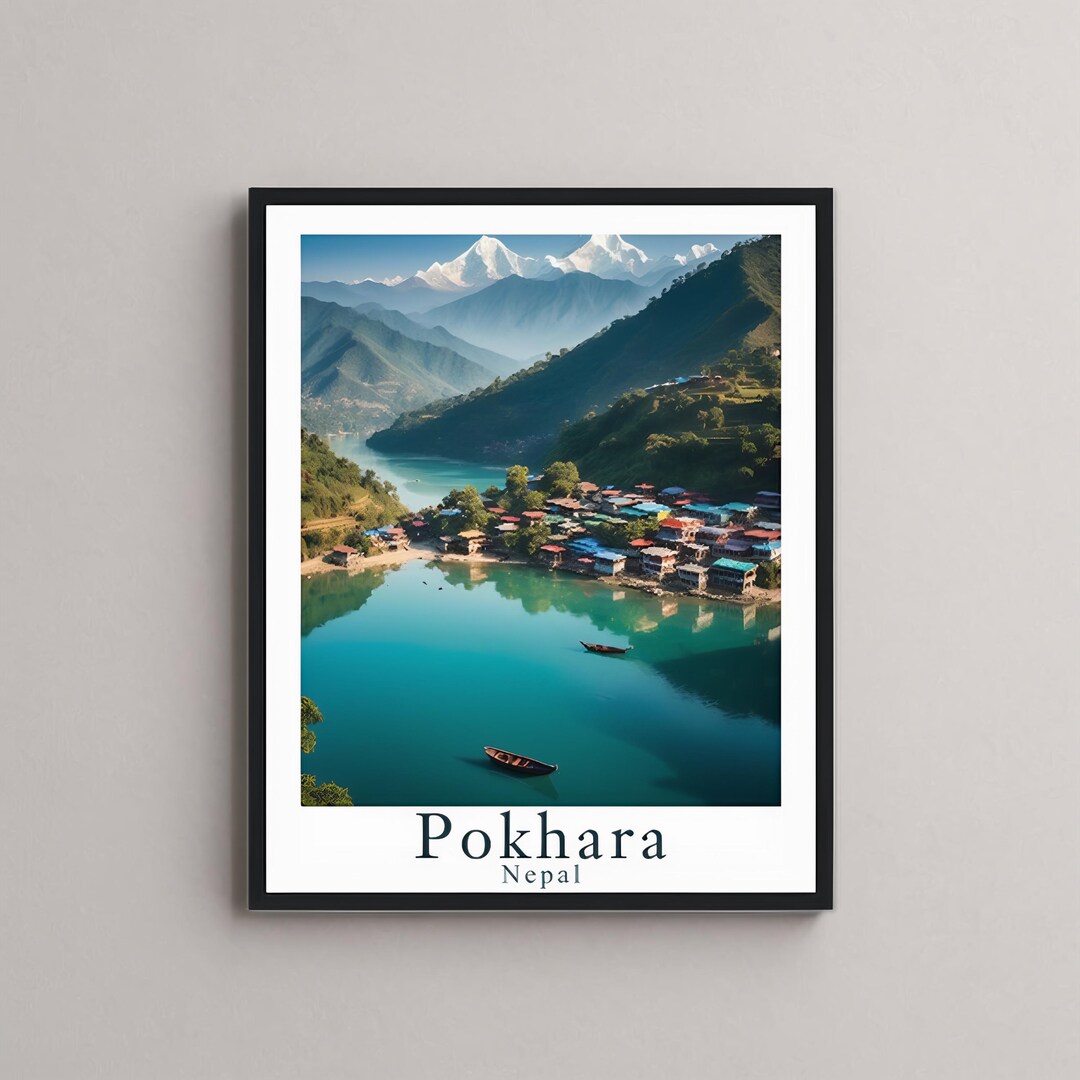 Pokhara Travel Print, Pokhara Poster, Nepal Wall Art, Framed Nepal Art ...