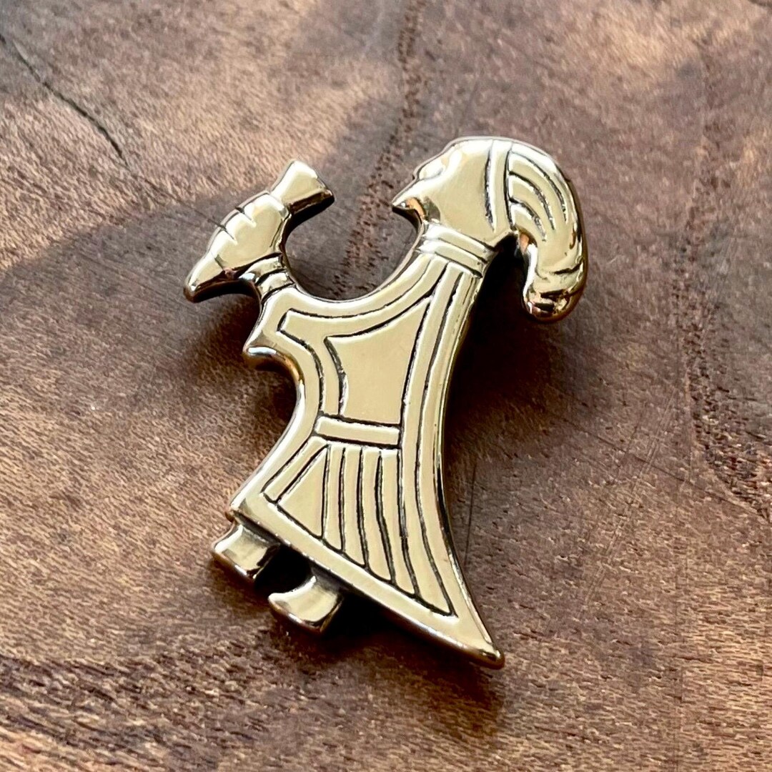 Viking Valkyrie Pendant [brass] With Deerskin Cord/ Valkyrja Nordic ...