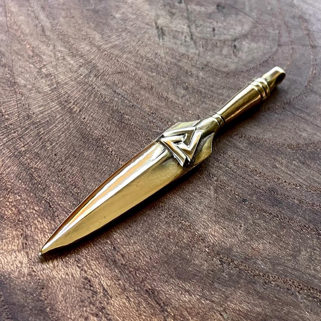 Viking Odin's Spear Gungnir Pendant brass With Deerskin Cord/ Nordic ...