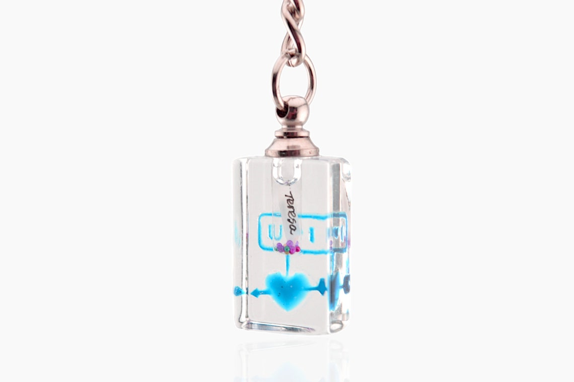 Custom Name on Rice Glass Vial Keychain or Phone Strap | Personalized Name on Grain Key Chain ...