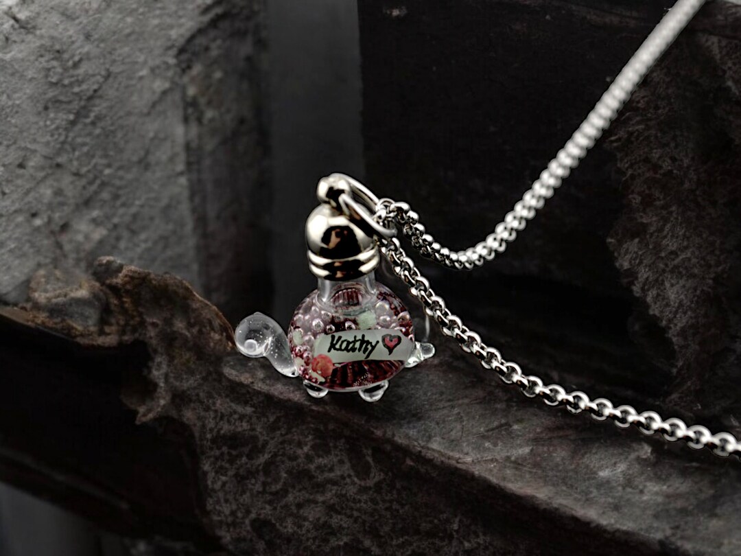 Hand Write on Rice Turtle Pendant Necklace 20" or Phone / Charm Strap ...