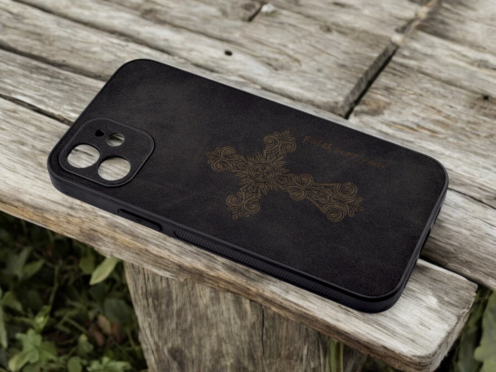 Personalized PU Faux Leather Phone Case - Custom Artwork & Font Choices ...