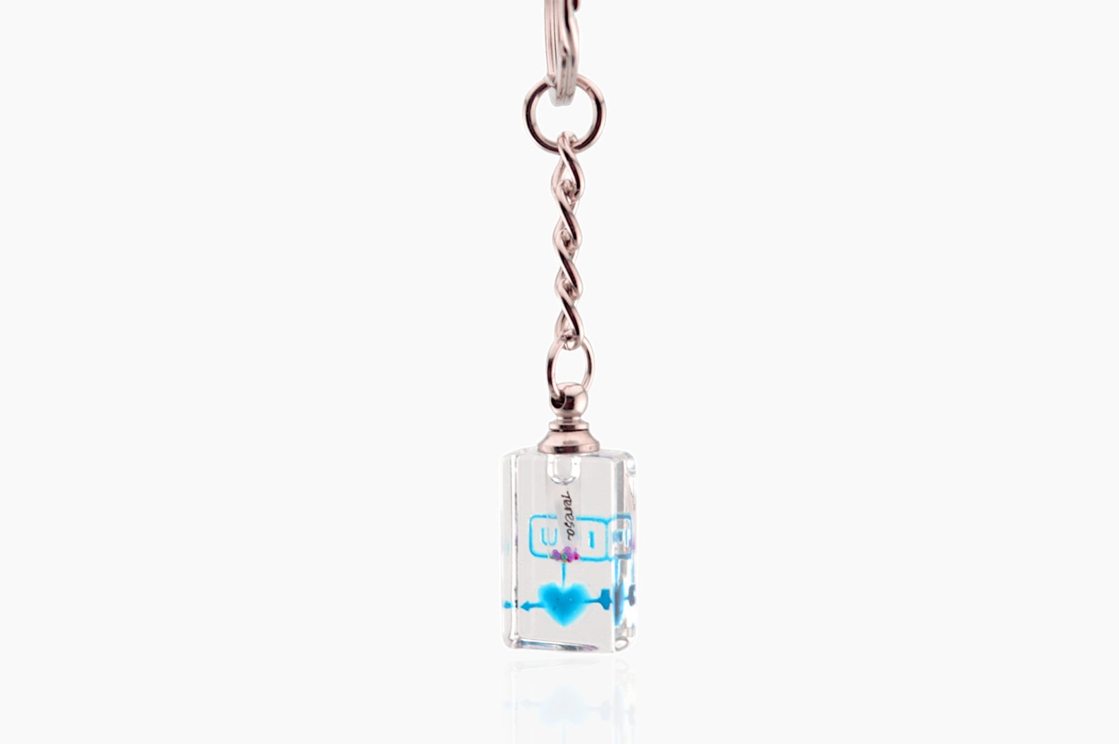 Custom Name on Rice Glass Vial Keychain or Phone Strap | Personalized Name on Grain Key Chain ...