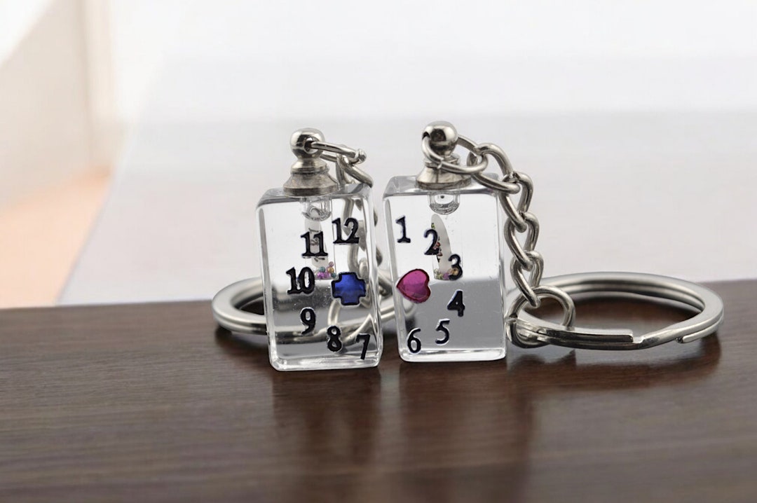 Custom Name-on-rice Glass Vial Keychain or Phone Strap Set | Personalized Name on Grain Key ...