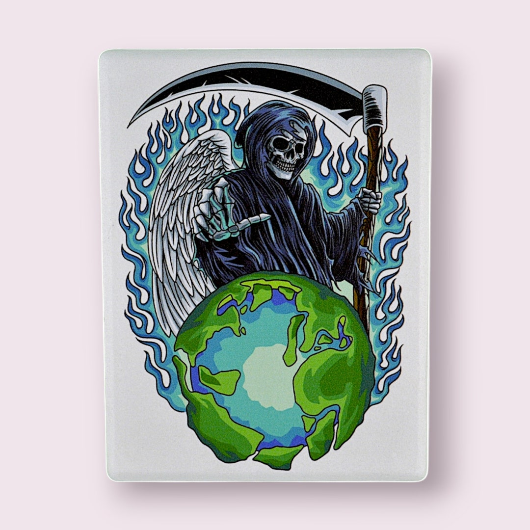 Grim Reaper Art Ceramic Fridge Magnet Mystical Art for Your ...