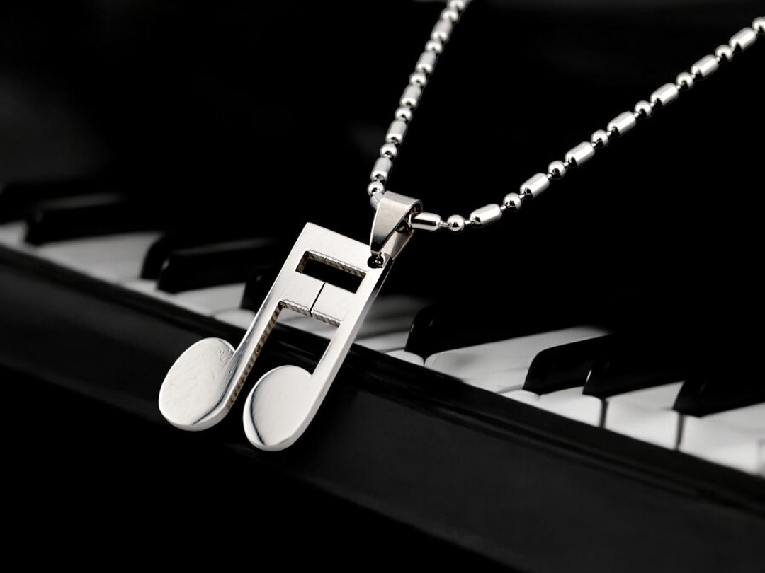 Customizable Music Note Pendant Necklace Personalized Name Date or ...