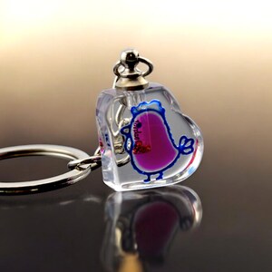 Custom Name-on-rice Charm Keychain or Phone Strap | Personalized Name on Grain of Rice in Glass ...