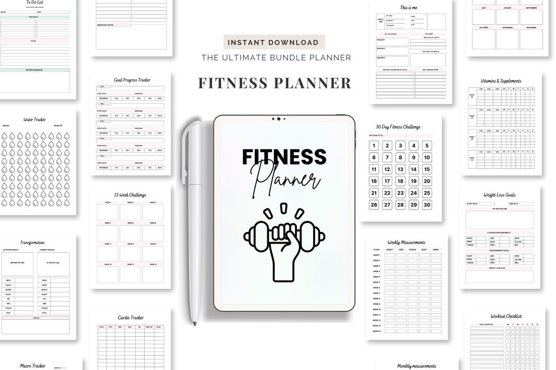 Fitness Planner, Workout Journal, Health Tracker, Goal Planner, Gym ...