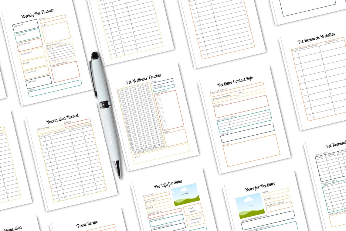 Pet Planner, Pet Planner Organizer, Dog Cat Journal, Daily Tracker, Pet ...