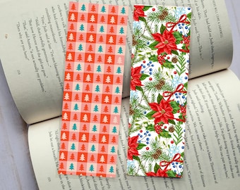 Christmas Bookmarks Set of 2, Digital Printable Christmas Bookmarks ...