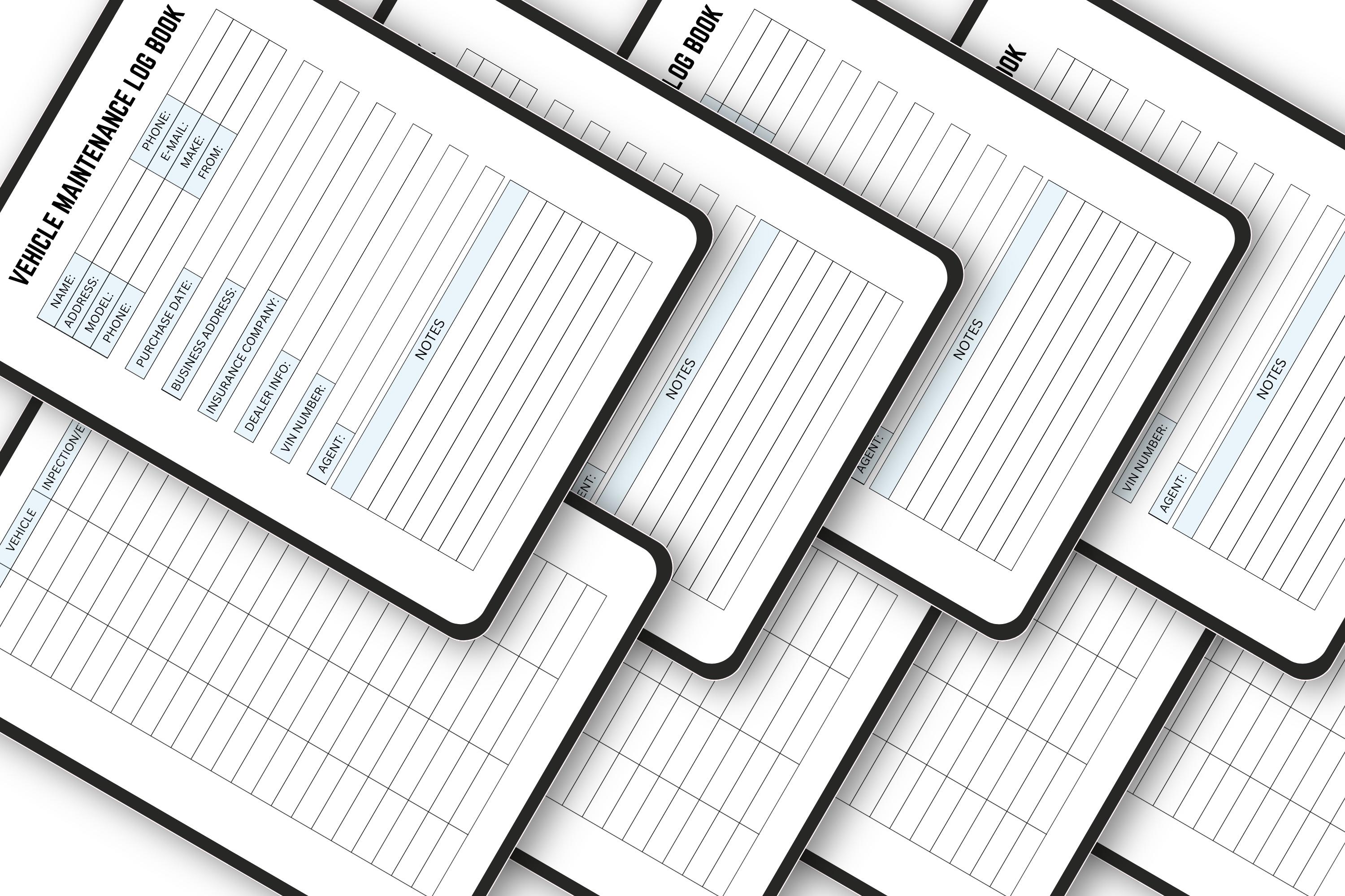 Car Maintenance Logbook, Vehicle Service Record Book, Auto Log Book ...