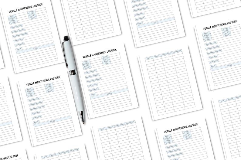 Car Maintenance Logbook, Vehicle Service Record Book, Auto Log Book ...