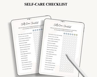 Self-care Checklist Printable PDF | Daily Wellness Planner | Instant ...