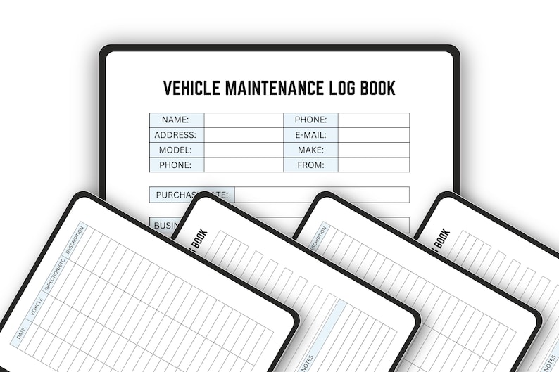 Car Maintenance Logbook, Vehicle Service Record Book, Auto Log Book ...