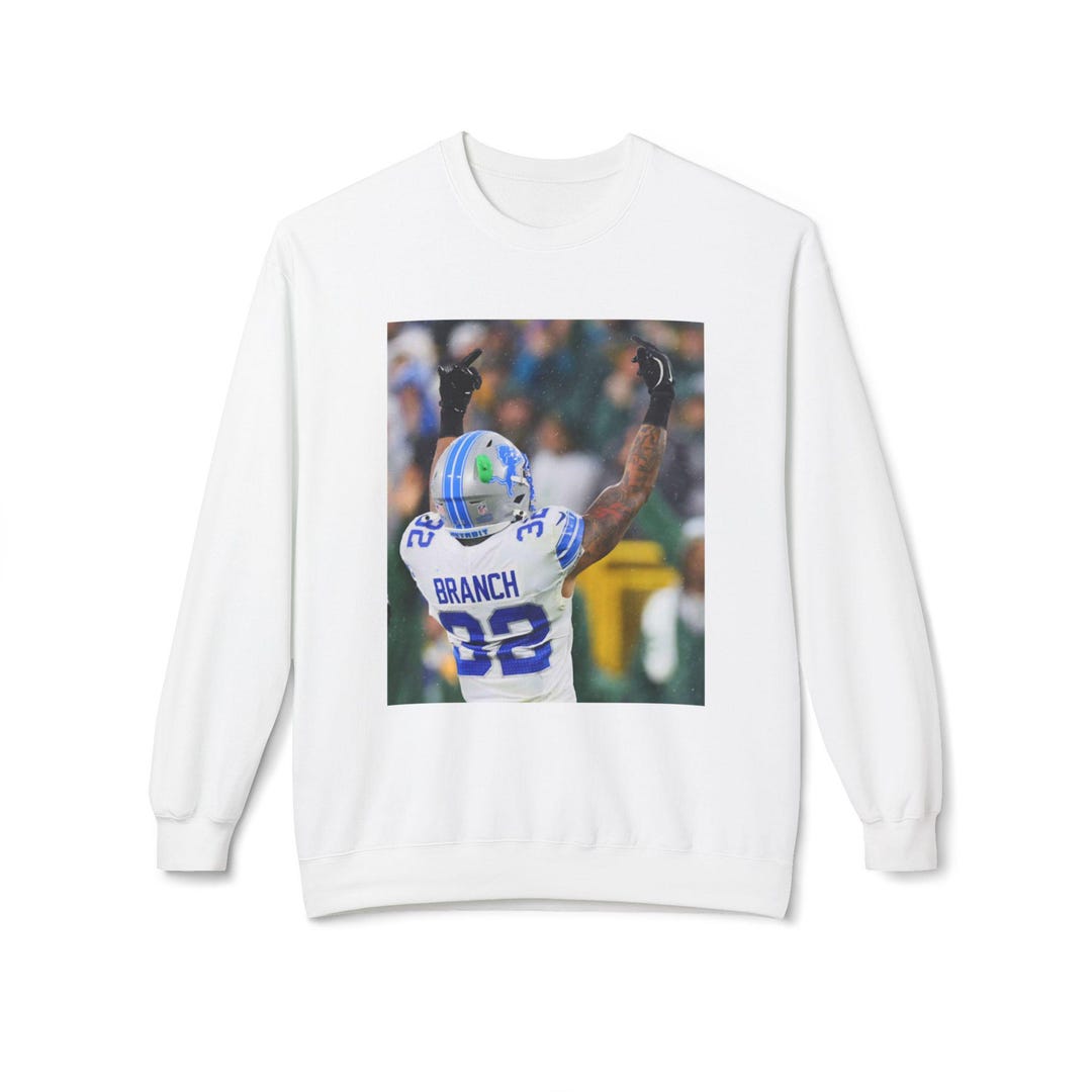 Detroit Lions Brian Branch Middle Finger Crewneck, Unisex T-shirt for ...