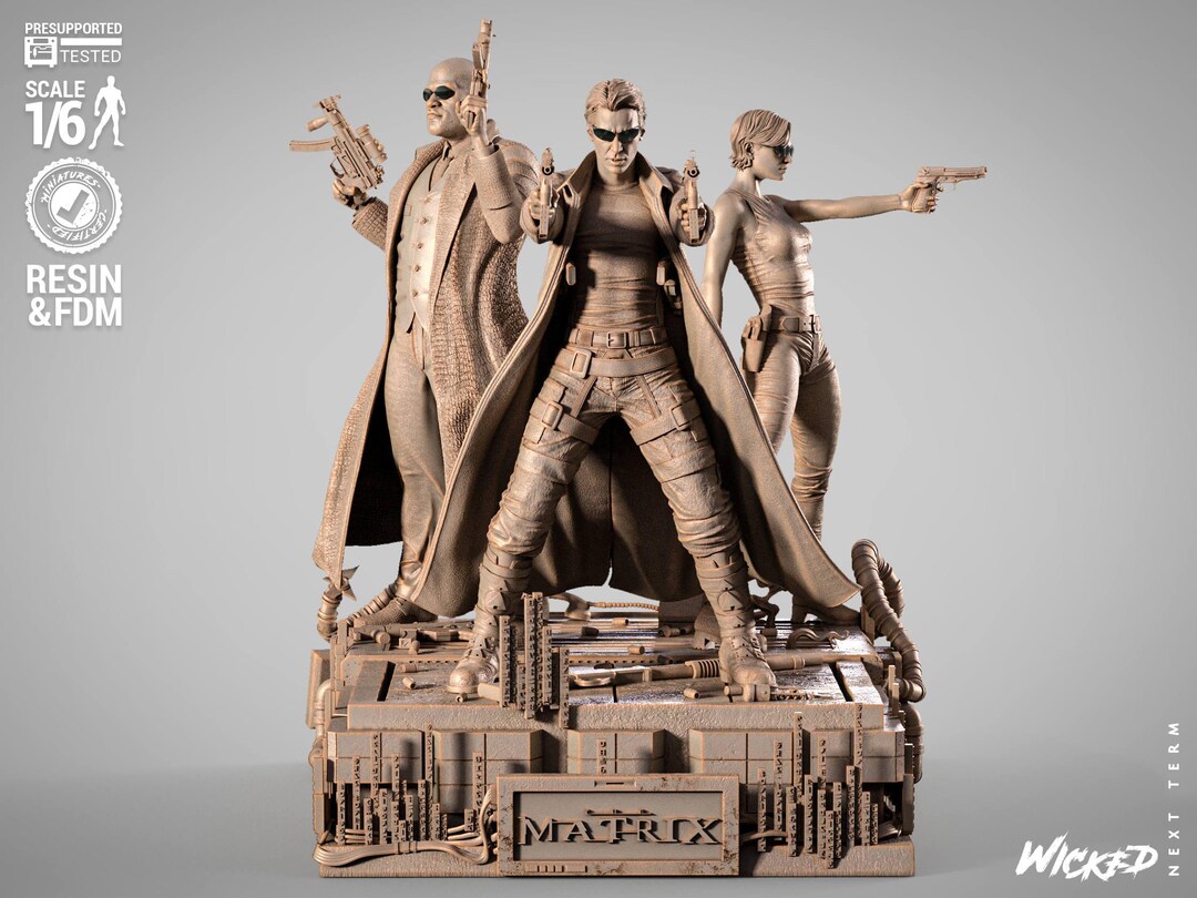 Matrix Trinity Neo Morpheus Diorama Wicked3d Resin 3dprint Figure ...