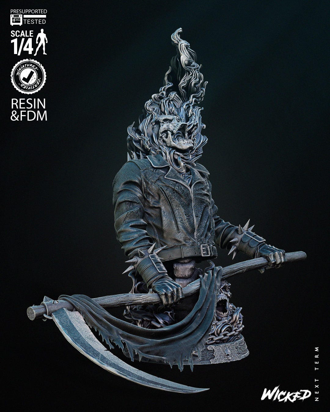 Ghost Rider Bust Wicked3d Resin 3dprint Marvel Figure, Miniature ...