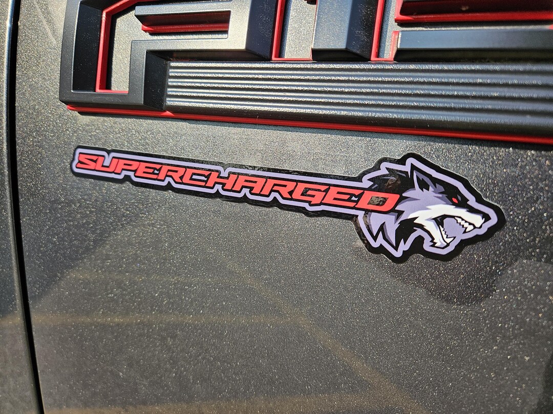 Supercharged Sticker Vinyl Laminated, Custom Coyote Supercharged ...