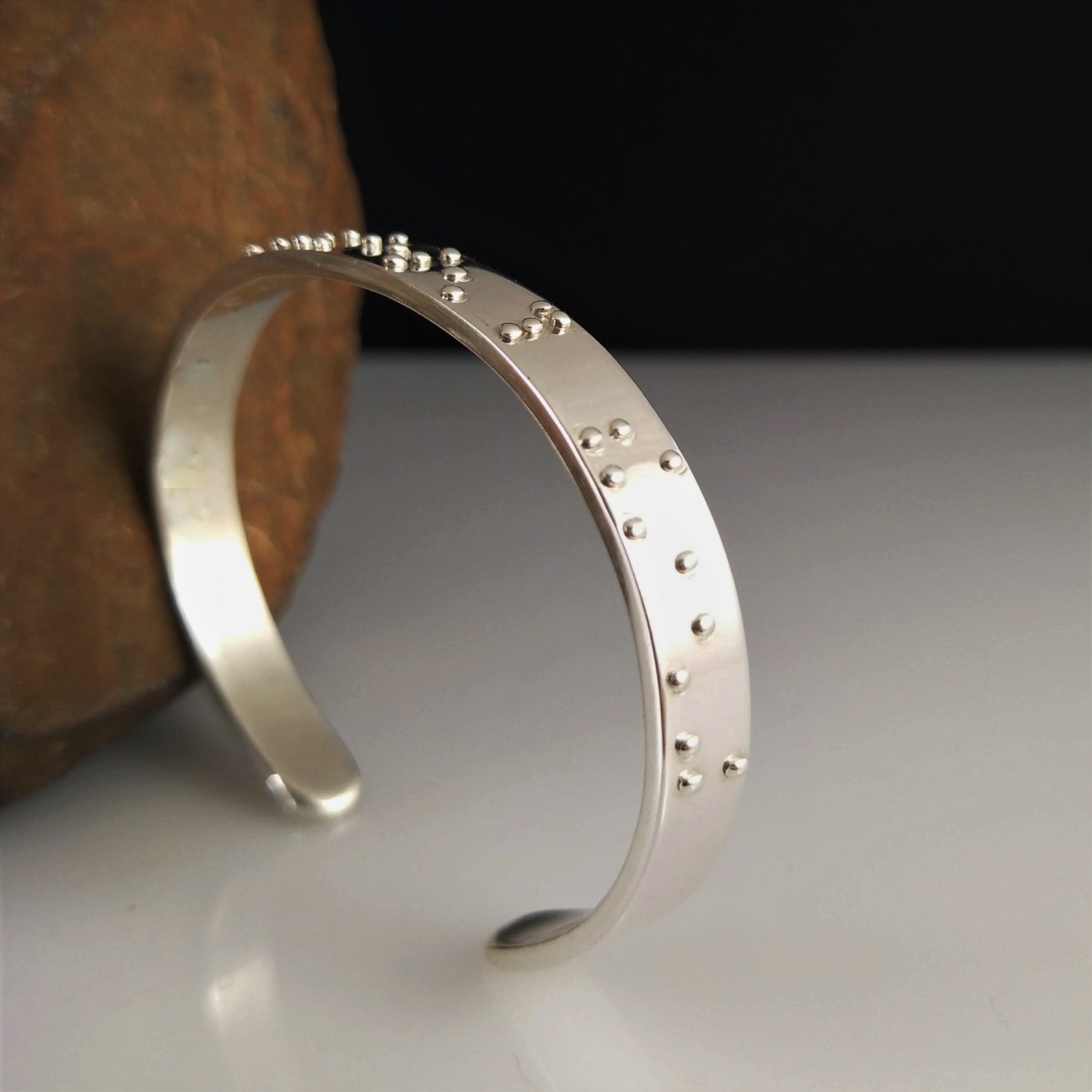 Custom Braille Cuff, Sterling Silver Cuff, Personalized Cuff ...