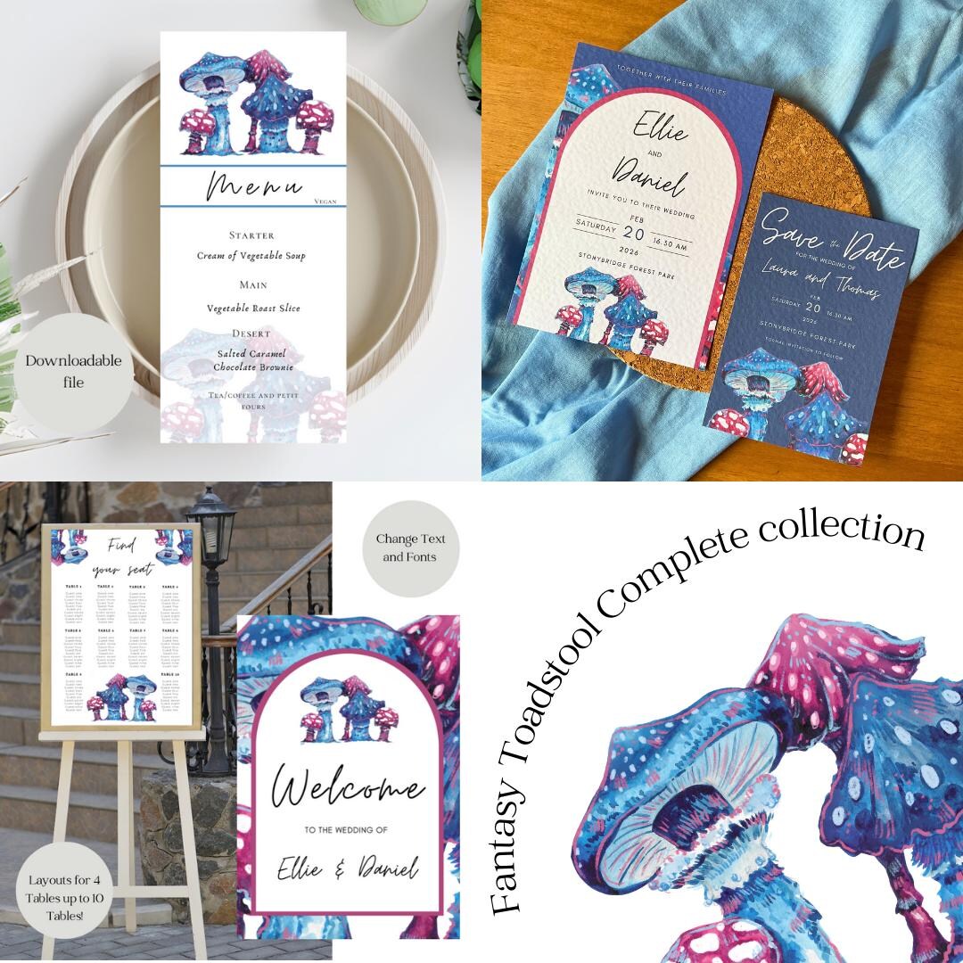 Fantasy Toadstool Full Collection | Wedding Stationary Templates ...