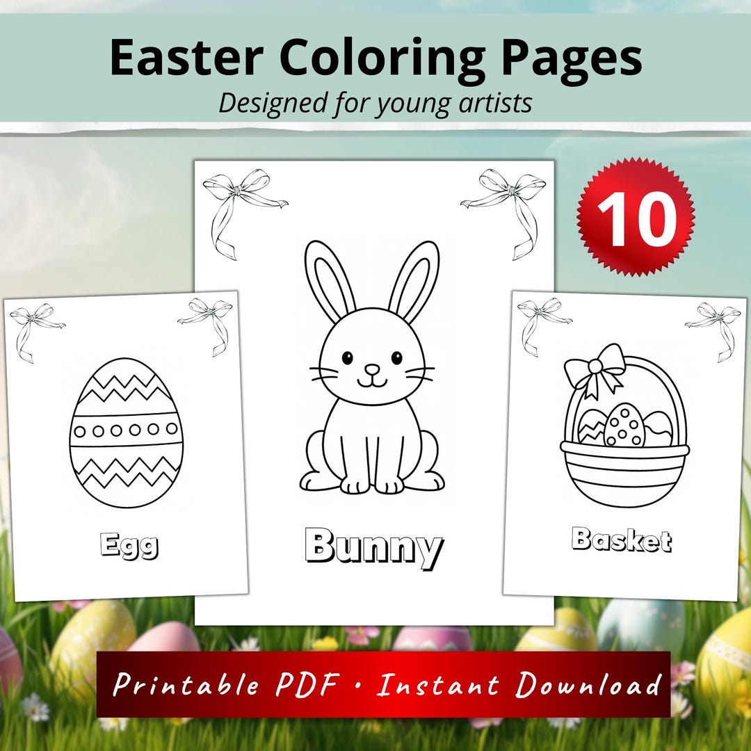 Easter Coloring Pages for Kids – 10 Bunny & Spring Printables | PDF ...